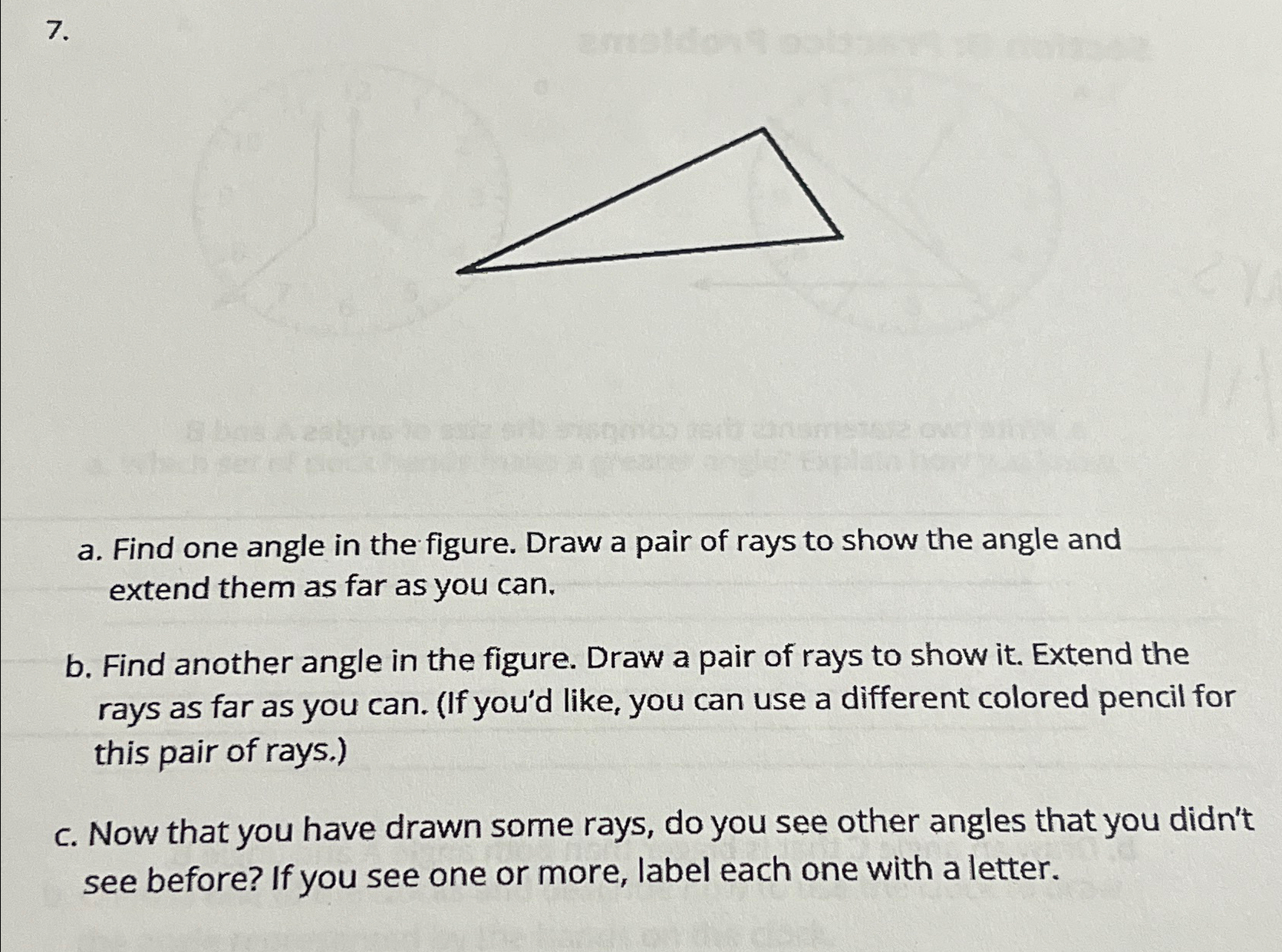 a. ﻿Find one angle in the figure. Draw a pair of rays | Chegg.com