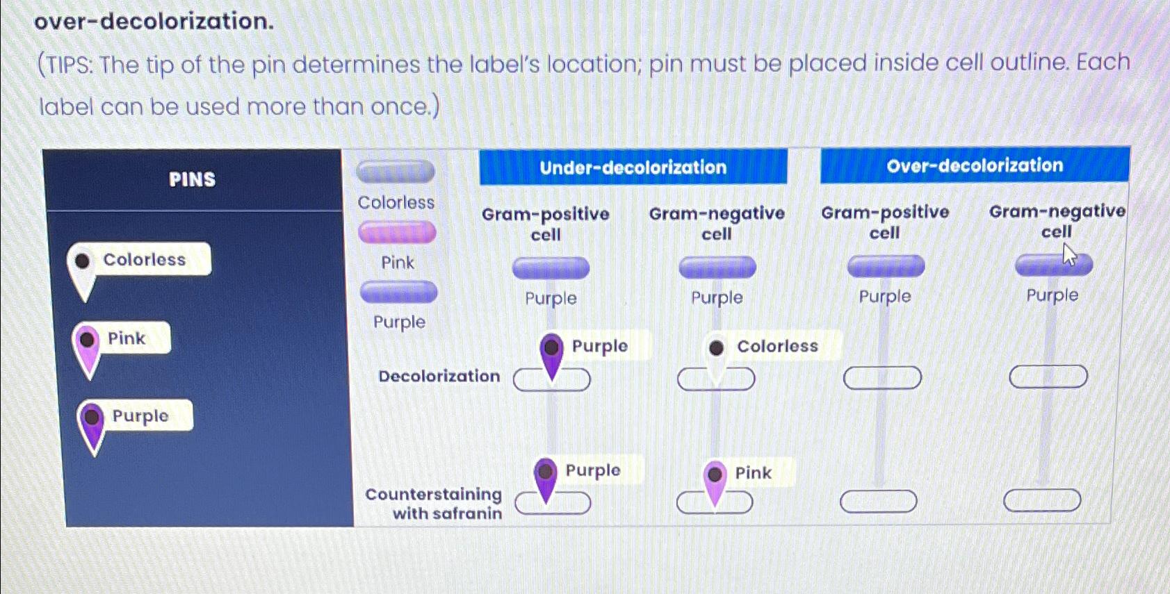 Solved over-decolorization.(TIPS: The tip of the pin | Chegg.com
