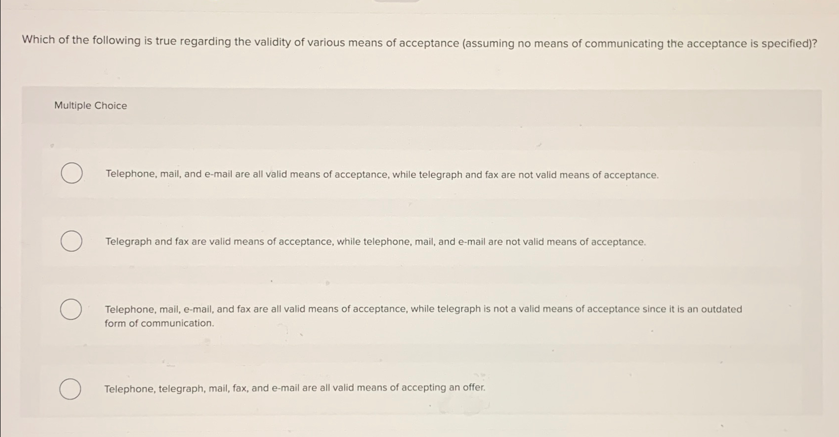 Solved Which of the following is true regarding the validity | Chegg.com