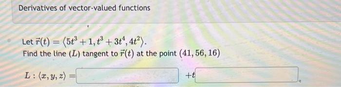 Solved Derivatives of vector-valued functions Let | Chegg.com