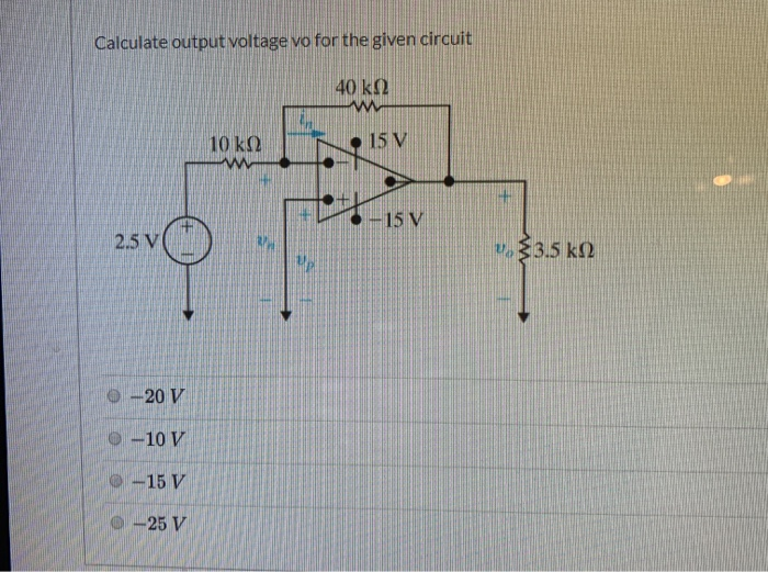 Solved Calculate output voltage vo for the given circuit 40 | Chegg.com