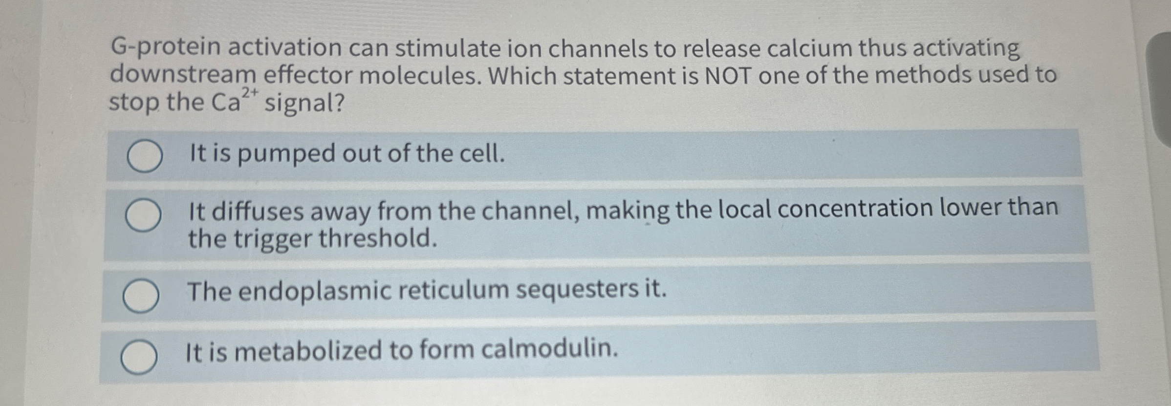 Solved G-protein activation can stimulate ion channels to | Chegg.com