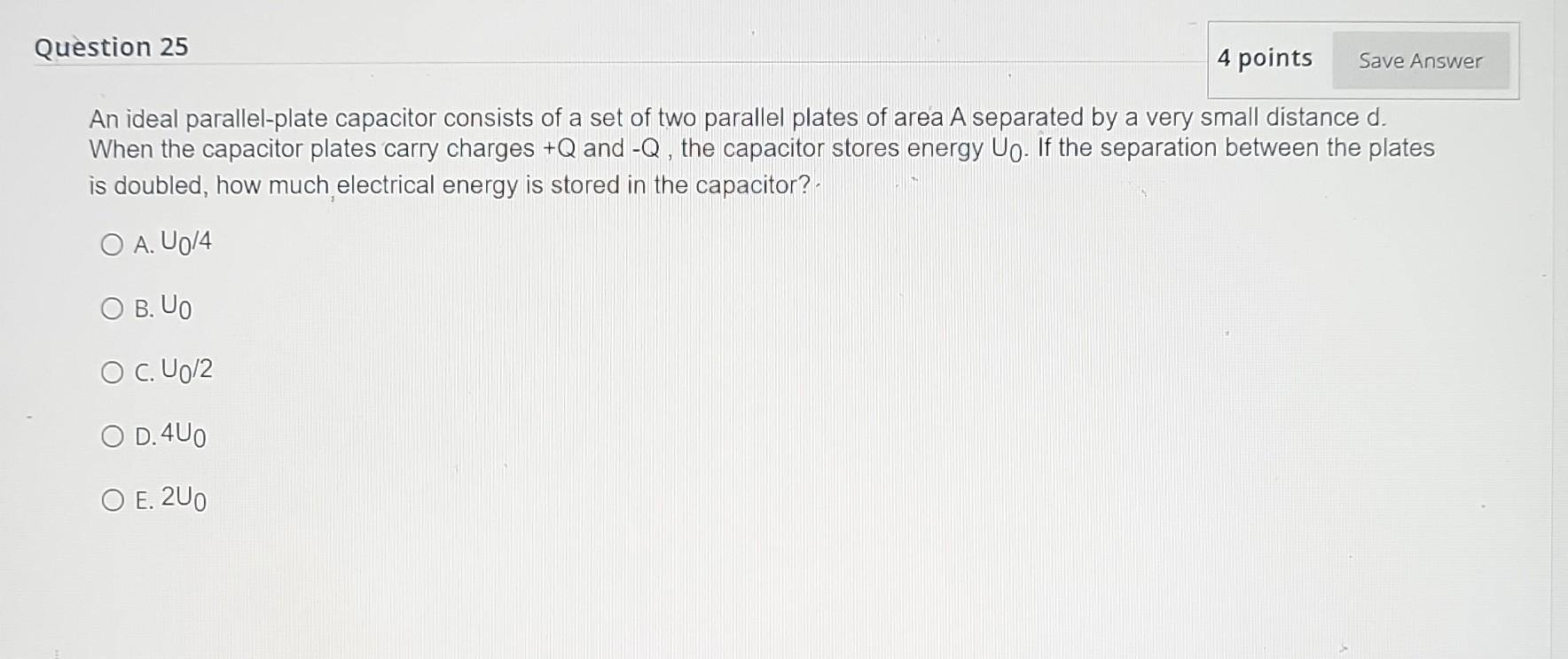 Solved An Ideal Parallel Plate Capacitor Consists Of A Set