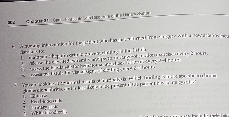 Solved 302Chapter 34 ﻿Care of Patients with Disorders of the | Chegg.com