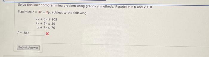 Solve this linear programming problem using graphical | Chegg.com