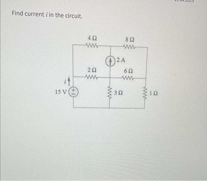 Solved Find current i in the circuit. | Chegg.com
