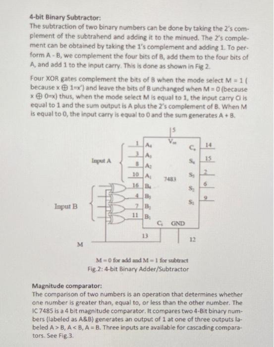 Solved COMPONENTS: i) IC type 7486 quad 2 -input XOR gates | Chegg.com