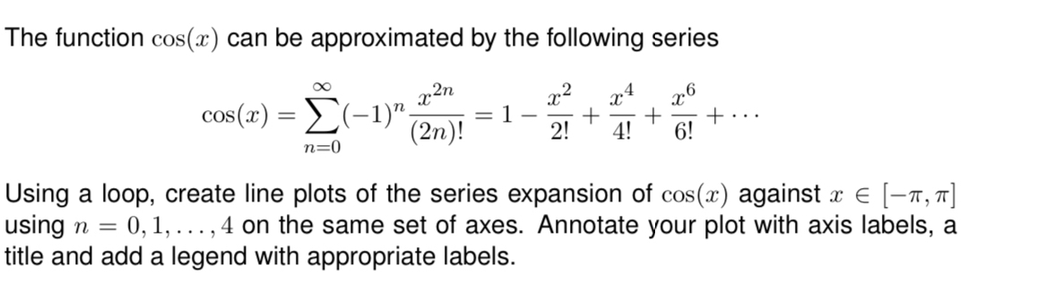 Solved The function cos(x) ﻿can be approximated by the | Chegg.com