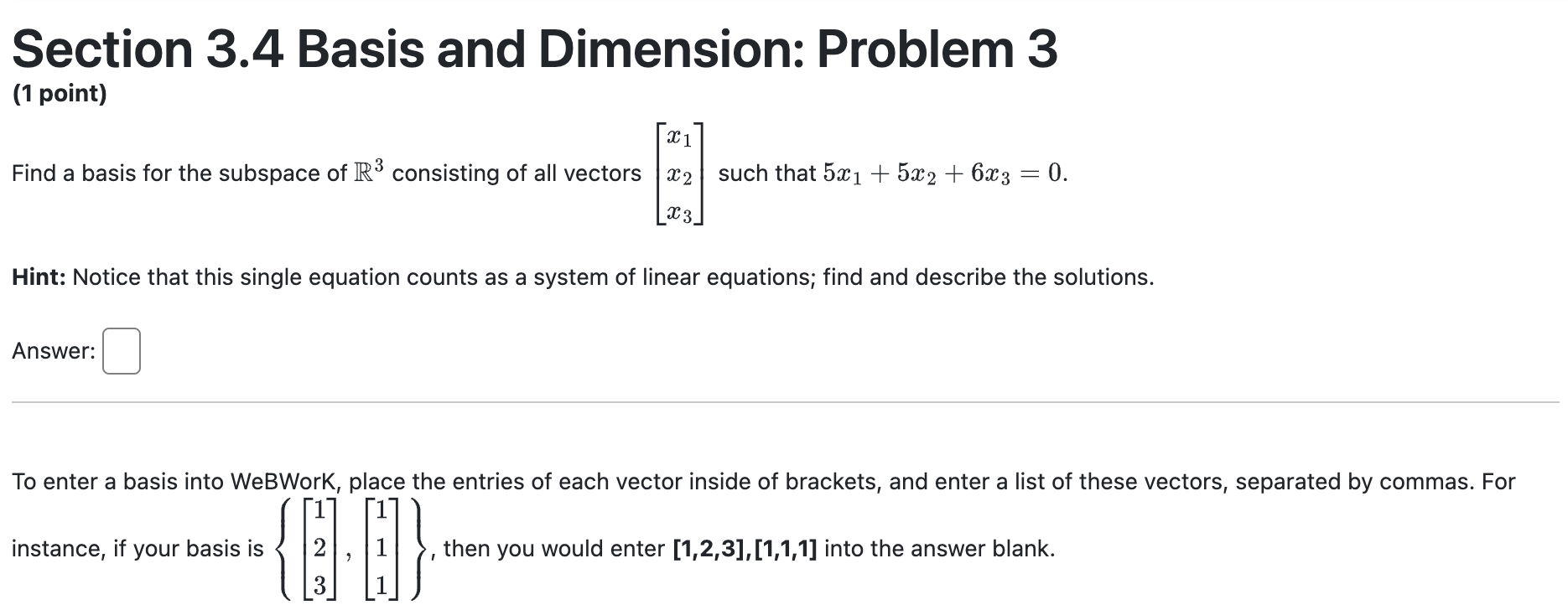 Solved Section 3 4 ﻿basis And Dimension Problem 3 1