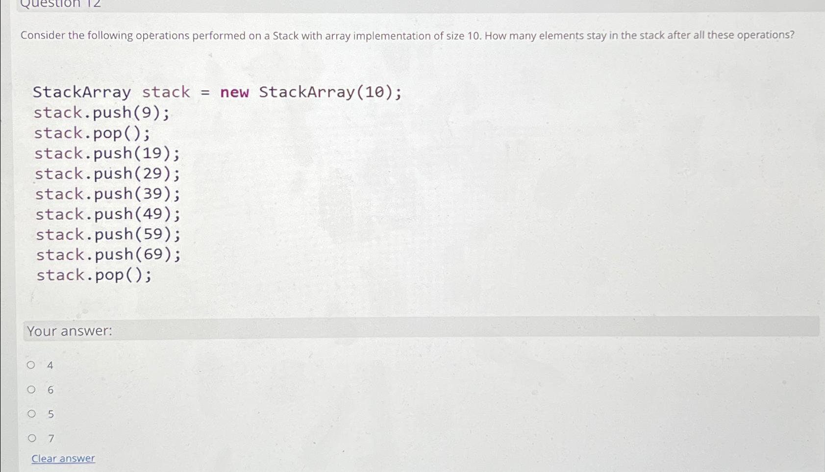 Solved Consider the following operations performed on a | Chegg.com