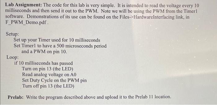 Solved Lab Assignment The Code For This Lab Is Very Simple