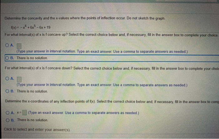 Solved Determine the concavity and the x-values where the | Chegg.com
