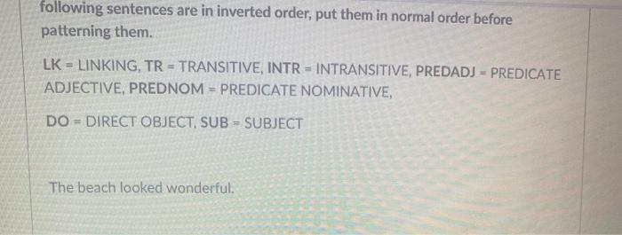 following sentences are in inverted order, put them | Chegg.com