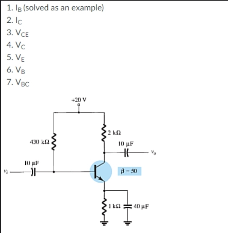 Solved IB (solved as an example)ICVCEVCVEVBVBC | Chegg.com