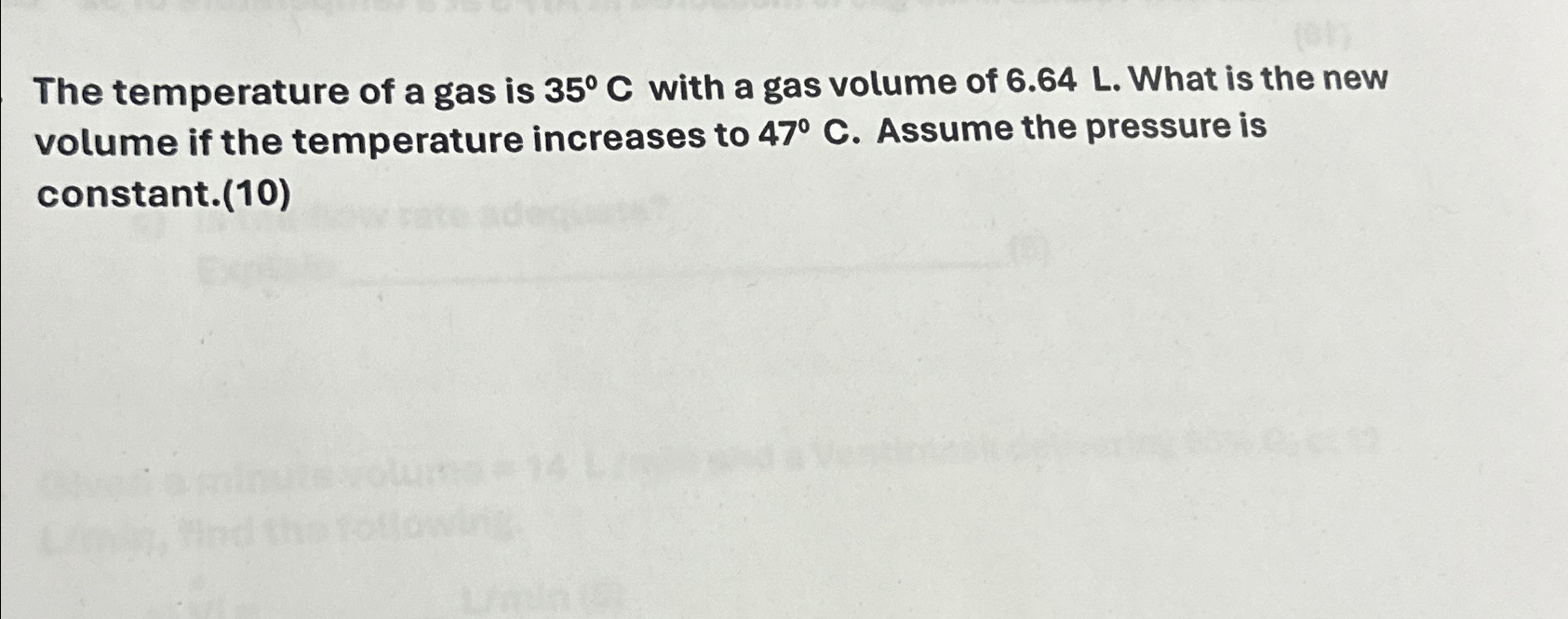 Solved The temperature of a gas is 35°C ﻿with a gas volume | Chegg.com
