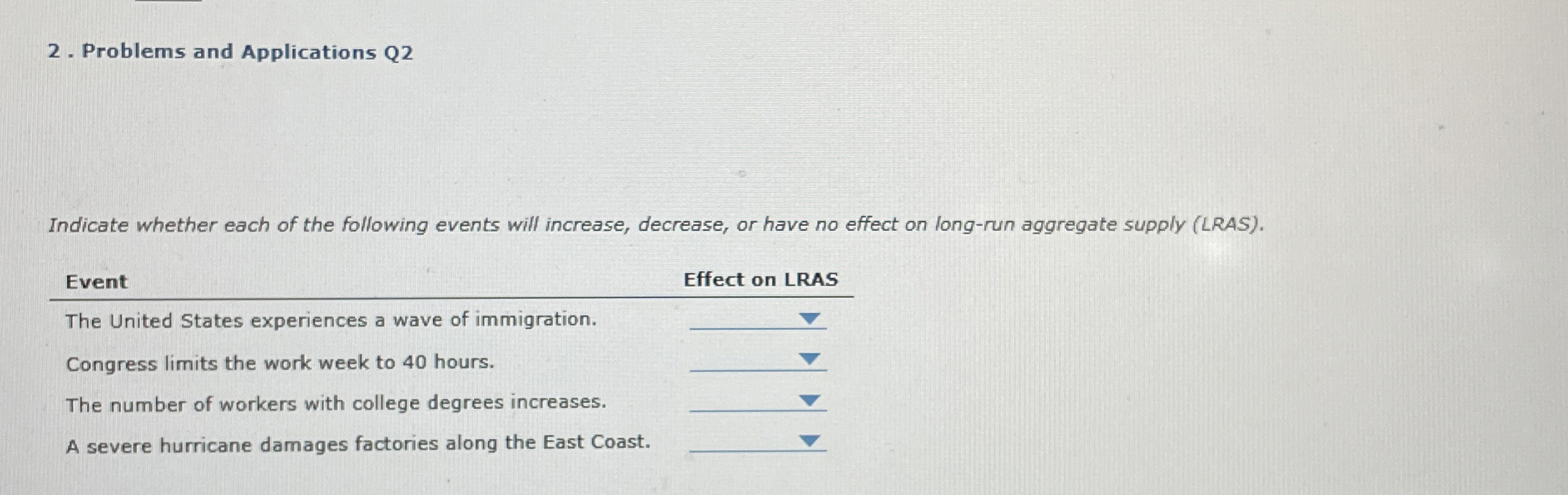 High Quality SOLUTION Problems and Applications Q2Indicate whether each of | Chegg.com