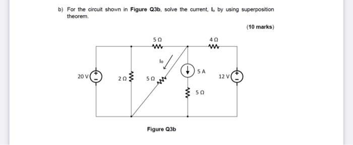 Solved b) For the circuit shown in Figure Q3b, solve the | Chegg.com