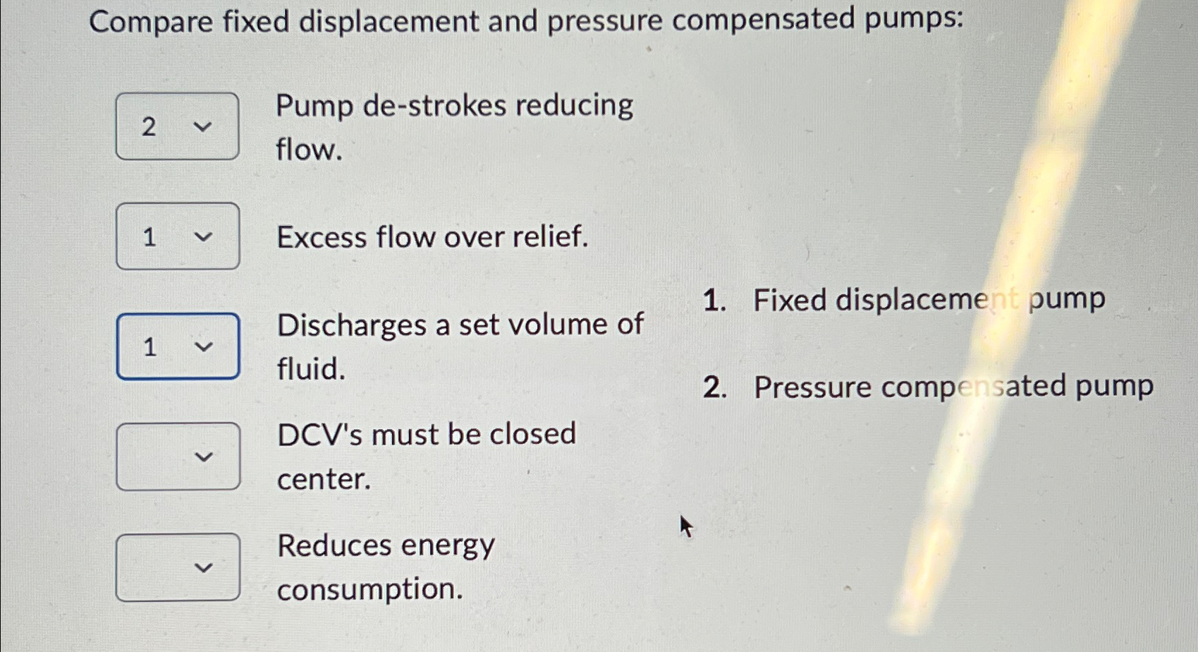 Solved Compare fixed displacement and pressure compensated | Chegg.com