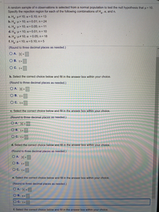 Solved A Random Sample Of N Observations Is Selected From A