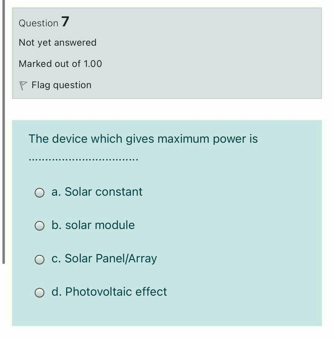 Solved Question 6 Not yet answered Marked out of 1.00 Flag | Chegg.com