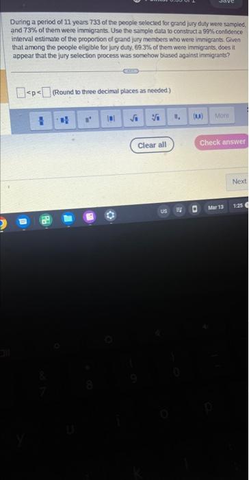Solved During a period of 11 years 733 of the people | Chegg.com