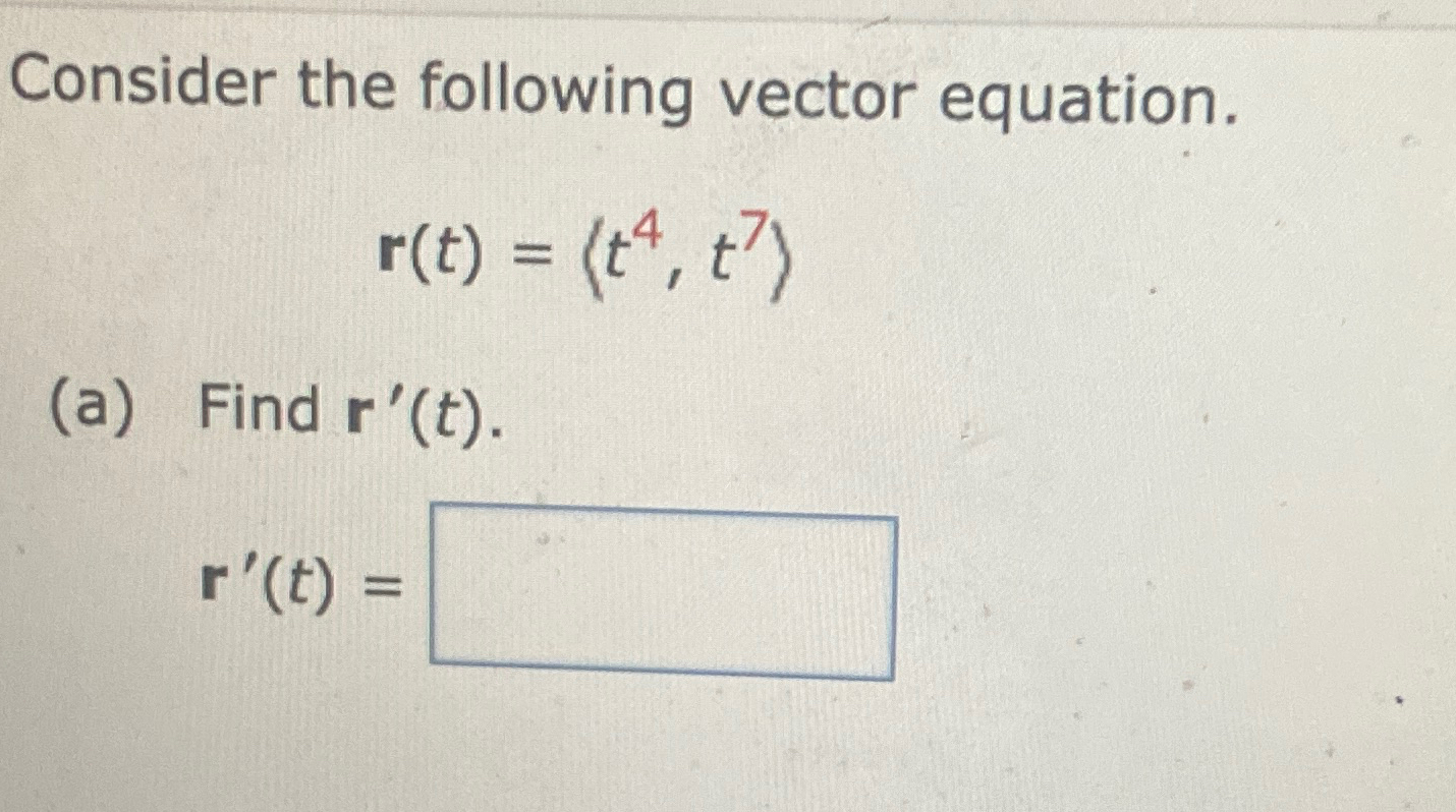 Solved Consider the following vector | Chegg.com