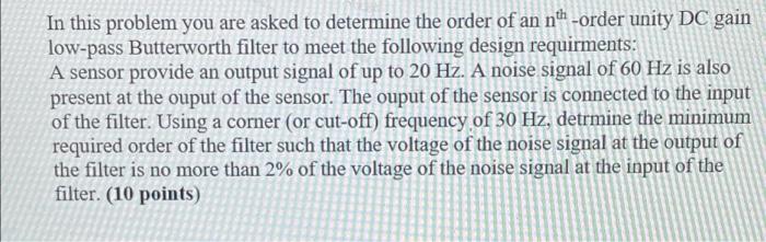 Solved In this problem you are asked to determine the order | Chegg.com