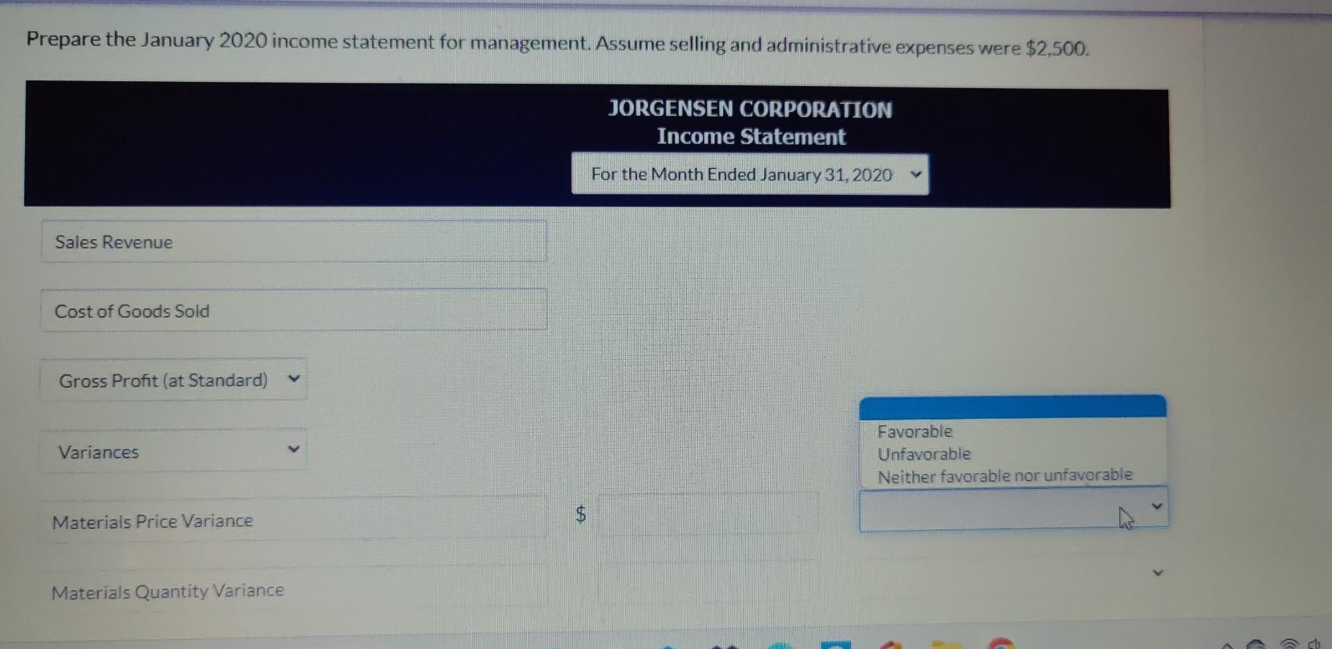 Solved Jorgensen Corporation uses standard costs with its | Chegg.com