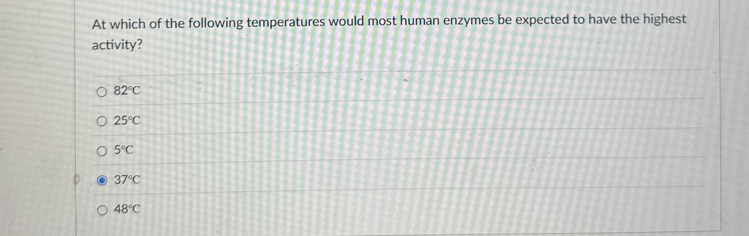 Solved At which of the following temperatures would most | Chegg.com