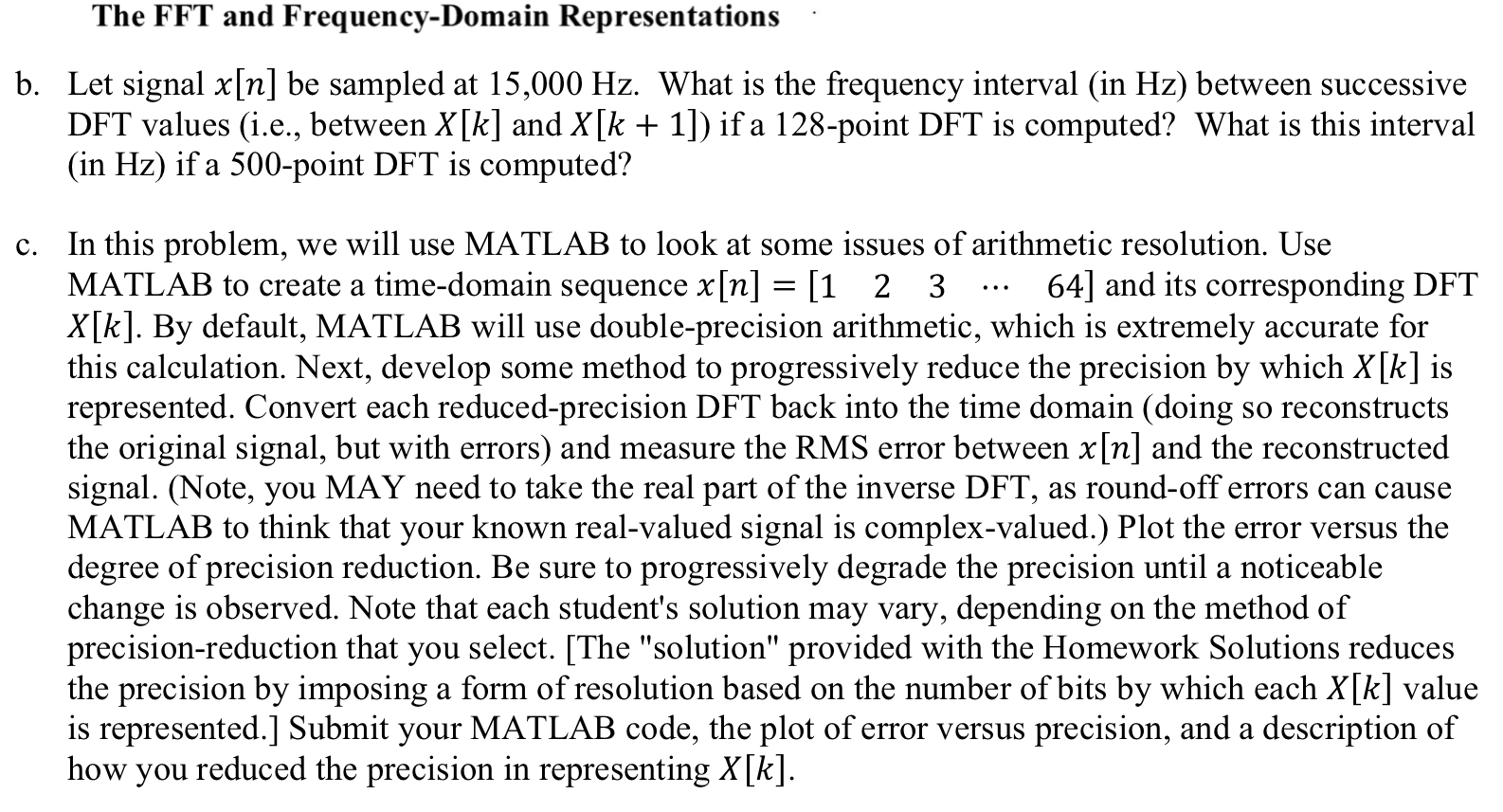 The FFT and Frequency-Domain Representations b. ﻿Let | Chegg.com