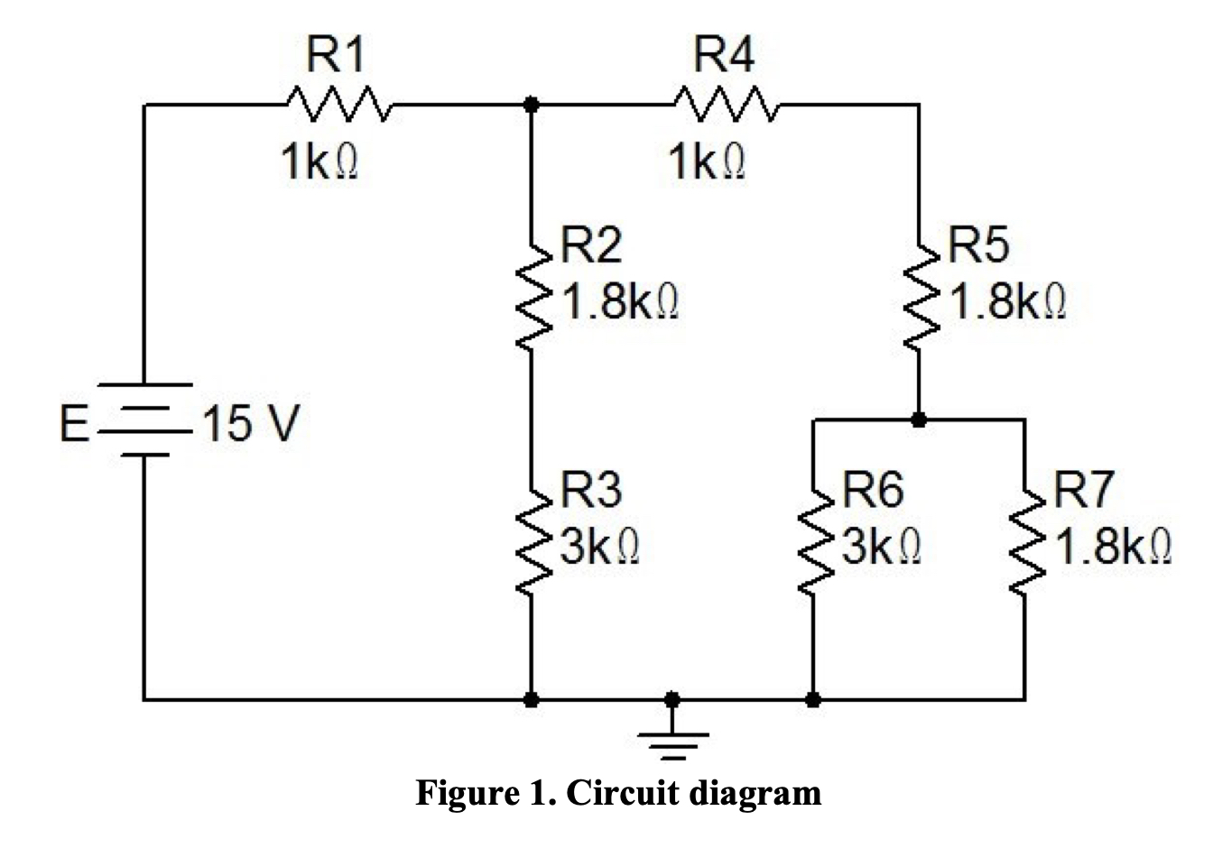 Figure 1. ﻿Circuit diagram i and v values of each | Chegg.com