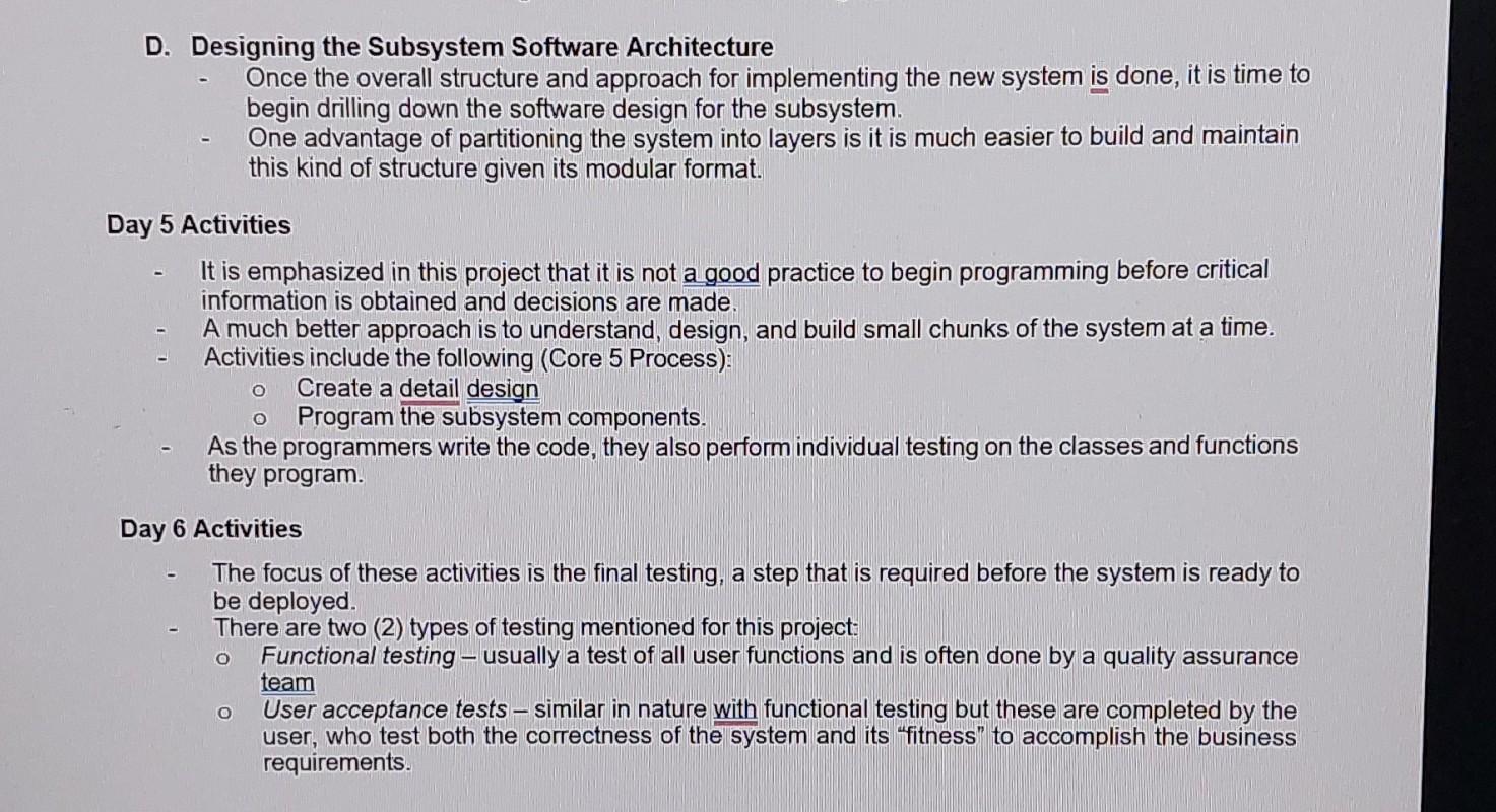 Solved Task No. 2: Based on the list of the system | Chegg.com