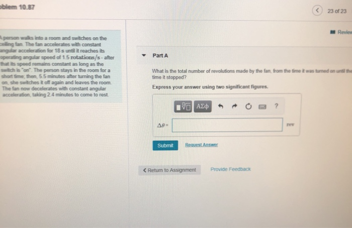 Solved oblem 10.87 23 of 23 Revies Part A person walls into | Chegg.com