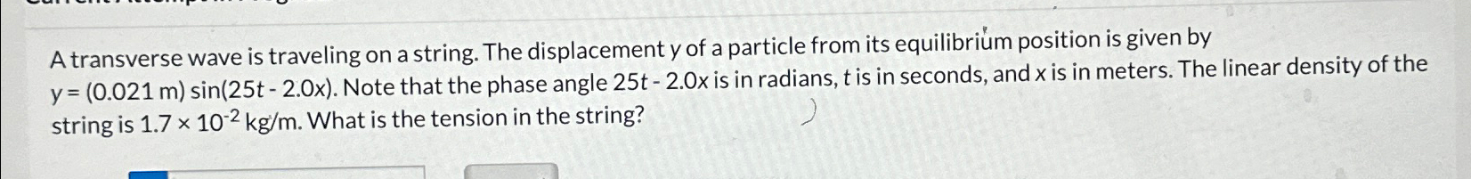 Solved A transverse wave is traveling on a string. The | Chegg.com
