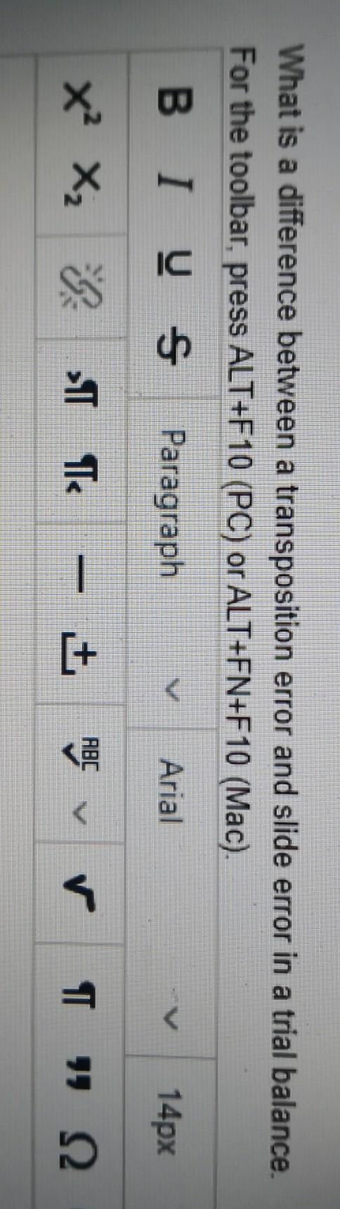 Solved What Is A Difference Between A Transposition Error 