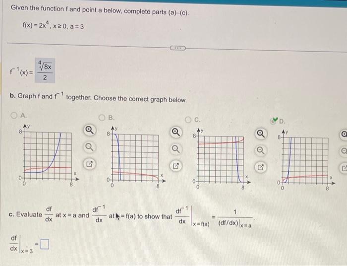 Solved Given the function f and point a below, complete | Chegg.com