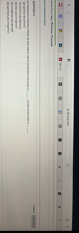 Solved bb.siue.eduTake Te-paining Time: 1 ﻿hour, 19 | Chegg.com