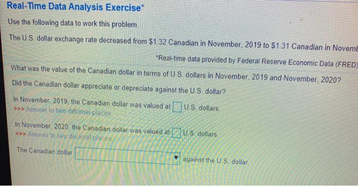 Solved Real-Time Data Analysis Exercise* Use the following | Chegg.com