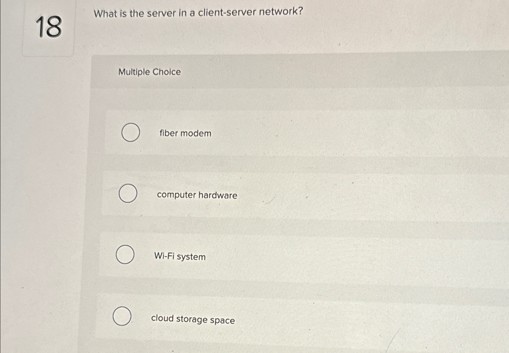 Solved 18 ﻿What is the server in a client-server | Chegg.com