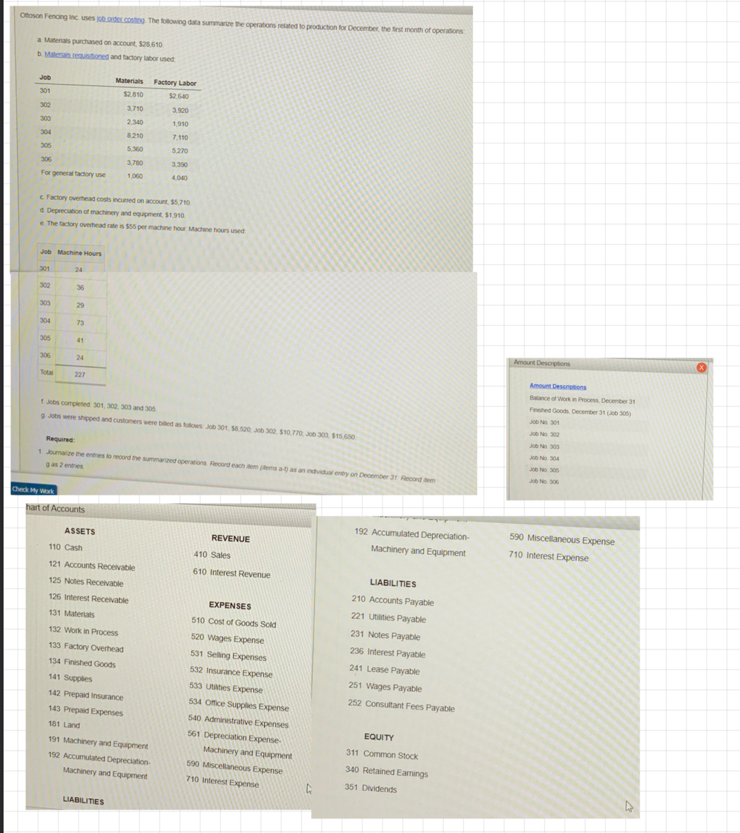 Solved Ottoson Fencing Inc. uses job order costing. The | Chegg.com