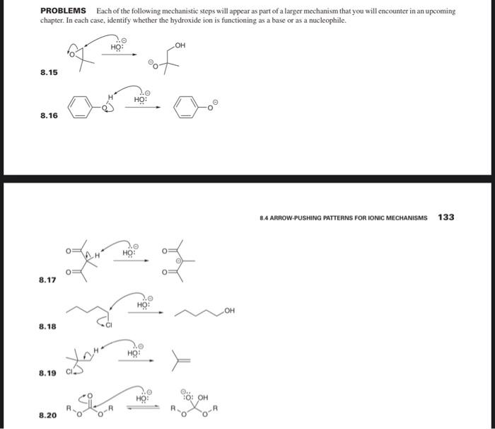 Solved PROBLEMS Each of the following mechanistic steps will | Chegg.com