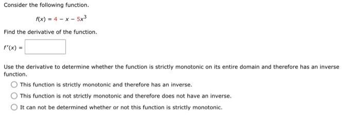 Solved Consider the following function. \\[ f(x)=4-x-5 x^{3} | Chegg.com