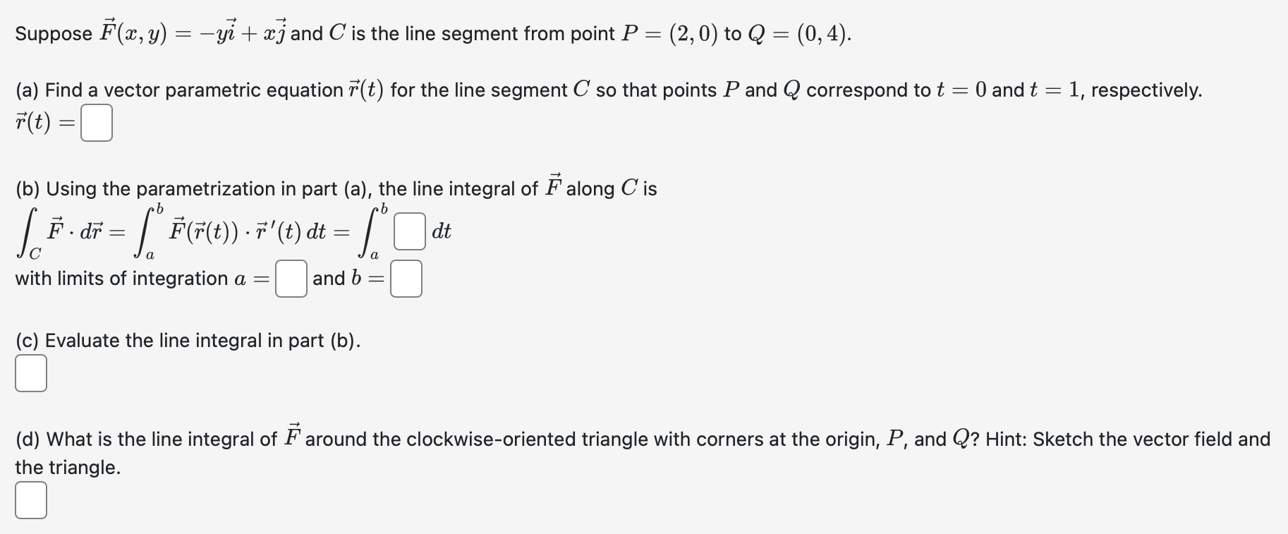Solved Suppose vec(F)(x,y)=-yvec(i)+xvec(j) ﻿and C is ﻿the | Chegg.com