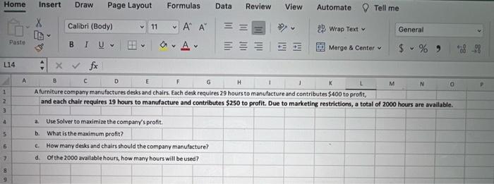 Solved Home Insert Draw Page Layout Formulas Data Review | Chegg.com