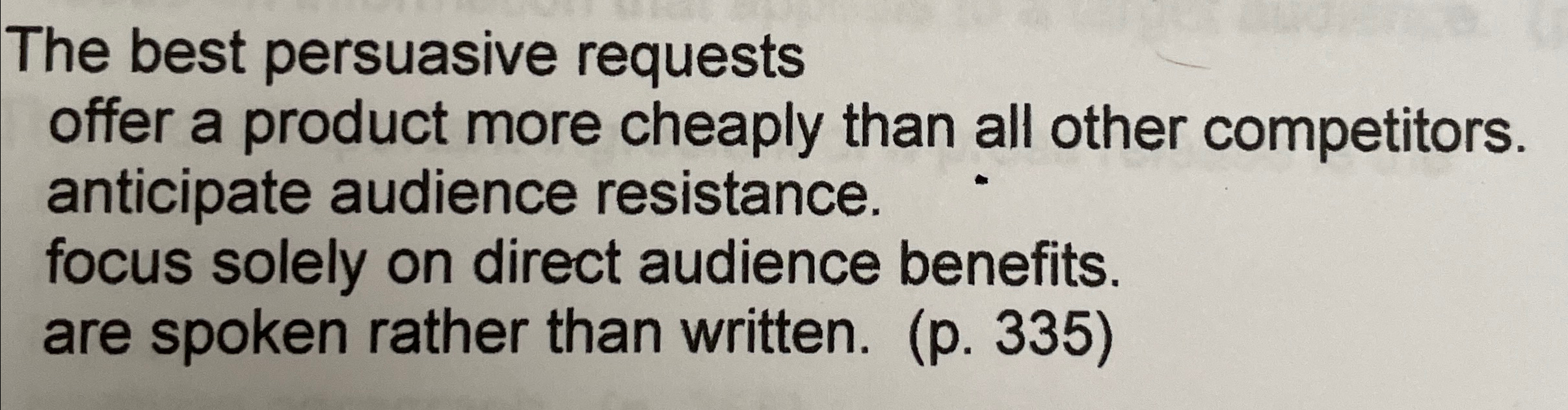 Solved The best persuasive requests offer a product more | Chegg.com