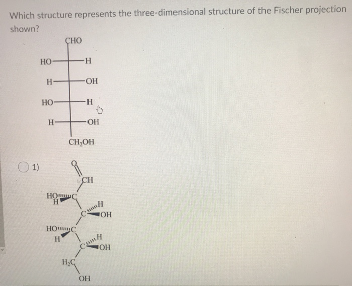 Solved Which structure represents the three-dimensional | Chegg.com