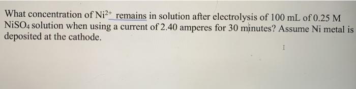 Solved What concentration of Ni2+ remains in solution after | Chegg.com