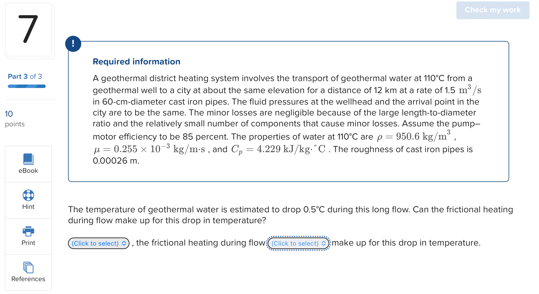 Solved !Required informationPart 3 ﻿of 310pointseBookThe | Chegg.com