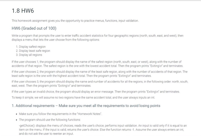 Solved 1.8 HW6 This homework assignment gives you the | Chegg.com