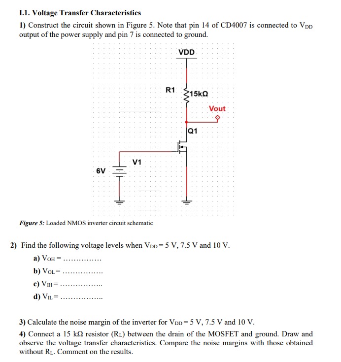 Solved Calculate the noise margin of the inverter for | Chegg.com